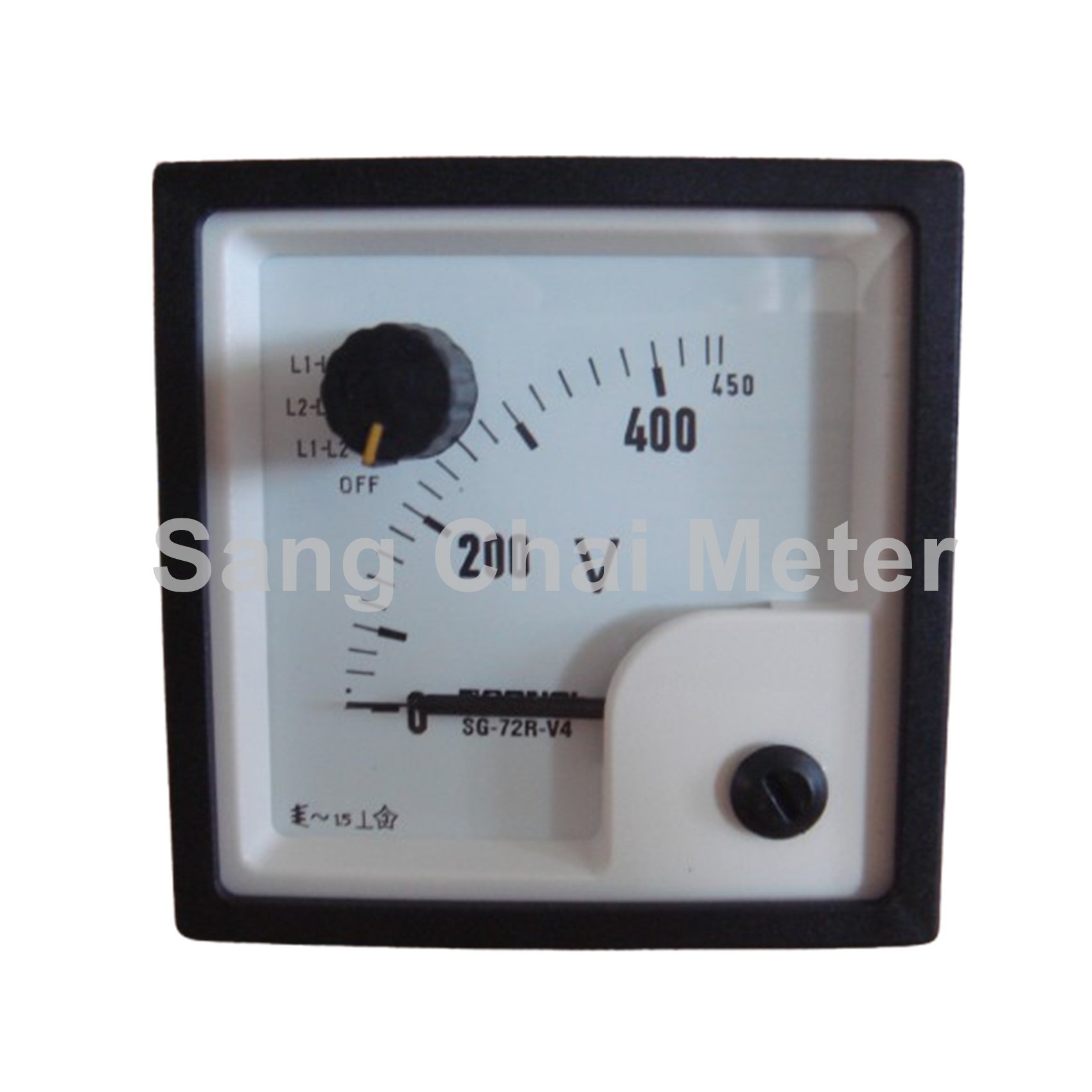 โวลท์มิเตอร์ติดแผงสวิทช์บอร์ด แบบมีสวิทช์หมุนในตัว | Analog AC Volt ...