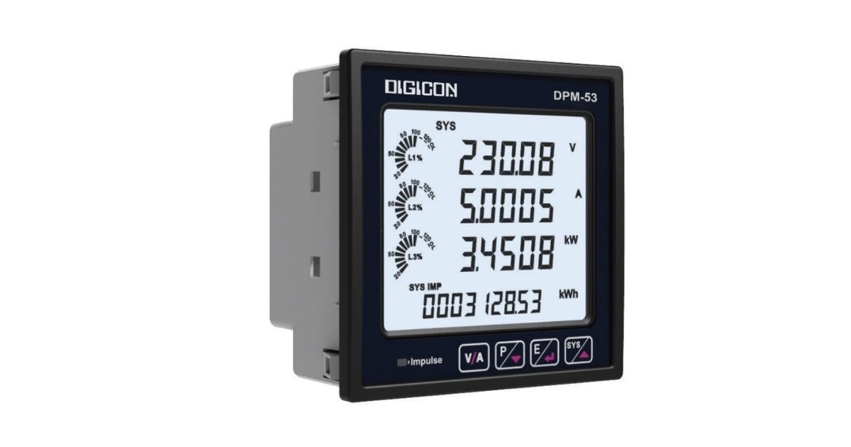 DPM-53 เครื่องวัดและวิเคราะห์พลังงานไฟฟ้าแบบติดแผง | LCD Energy Meter - บริษัท แสงชัยมิเตอร์ จำกัด