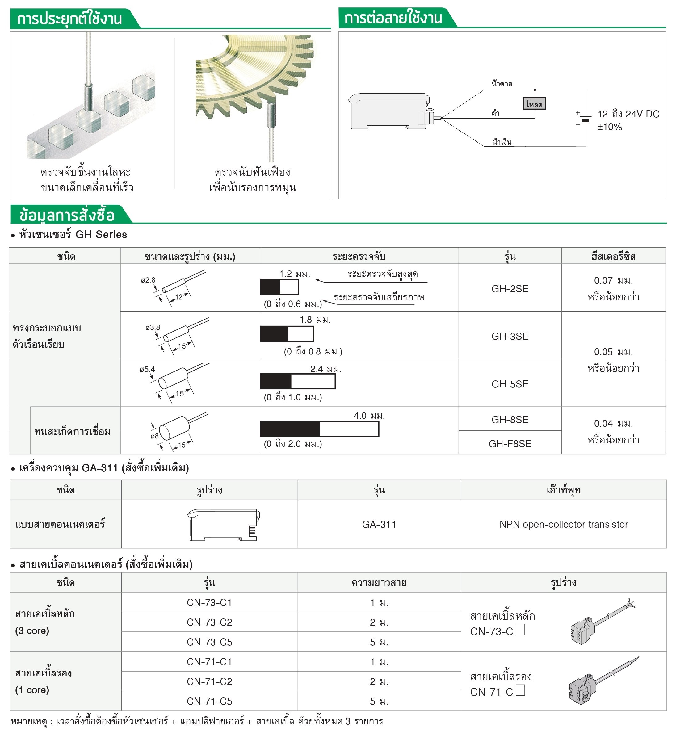 GA-311/GH SERIES อินดัคทีฟพร๊อกซิมิตี้เซนเซอร์ แบบหัวเซนเซอร์แยกจากตัว ...