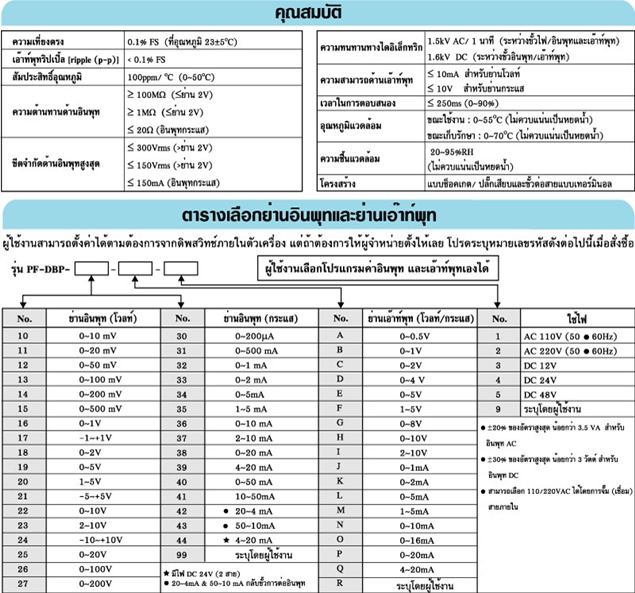 PF-DBP เครื่องแปลงสัญญาณ DC เป็น DC - บริษัท แสงชัยมิเตอร์ จำกัด
