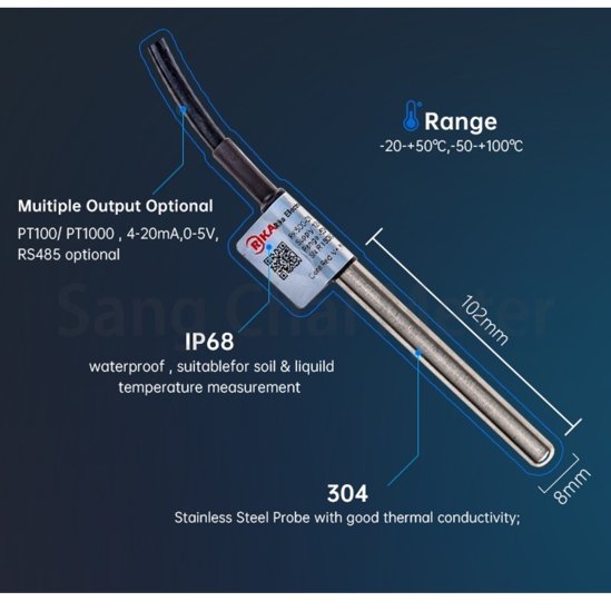RK500-01 เซนเซอร์วัดอุณหภูมิดินหรือของเหลว | Soil/Liquid Temperature ...